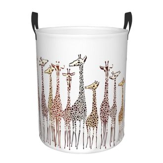 Generic Niedliche Giraffen Korb W&auml;sche Rund W&auml;schek&ouml;rbe Mit Henkel W&auml;schetonne F&uuml;r Kuscheltier Badezimmer Waschk&uuml;che