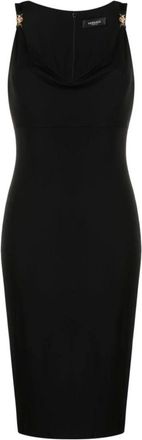 Versace Femme, Robes, Noir, Taille: 38 FR Medusa Detail Cowl Neck Dress