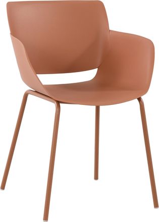 Clp Stuhl Alpena I Outdoorstuhl absolut wetterfest und UV-beständig I Stuhlgestell aus pulverbeschichtetem Stahl I Sessel für draußen, Farbe:Terracotta