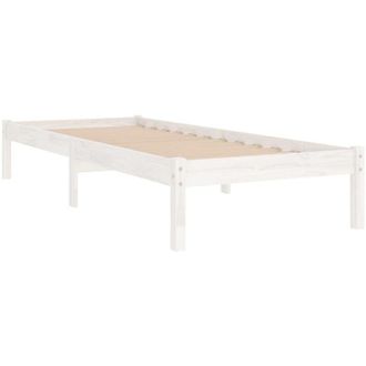 vidaXL Massivholzbett ohne Matratze Wei&szlig; Vidaxl