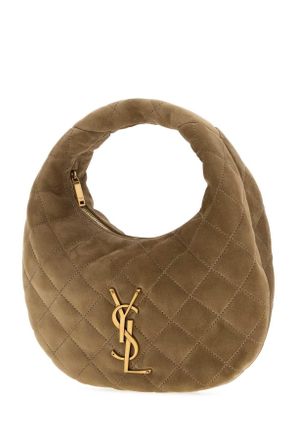 Saint Laurent Womens Mud Suede Icarino Shoulder Bag 1632 Borse A Mano