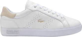 Lacoste Powercourt 2.0 Sneaker f&uuml;r Damen, Leder (Wei&szlig;)