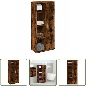 vidaXL vidaXL Toilettenpapier Halter - Badezimmerschrank mit Rollenhalter R&auml;uchereiche 39x22x90 cm