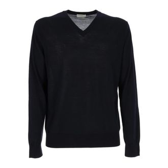 Ballantyne V-Ausschnitt Pullover - - Knitwear - Herren - Blau - XL