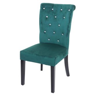 Hhg Non Utilizzato] Sedia Per Sala Da Pranzo Soggiorno Hhg 558 100x51x64cm Velluto Verde
