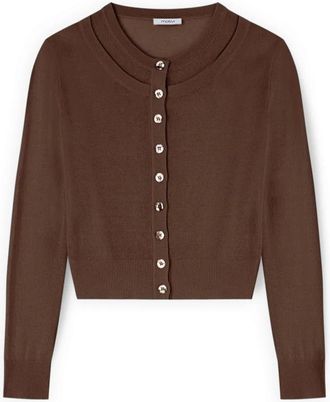 Motivi Femme, Pulls, Brun, Taille: 42 FR Cardigan en m&eacute;lange de lin