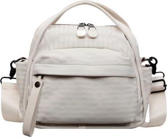 Generic Grand sac &agrave; bandouli&egrave;re en toile pour femme avec poche avant l&eacute;g&egrave;re pour le travail, le shopping, les voyages au quotidien, blanc, 9.84x8.27x4.72inch