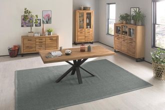 M&ouml;belando Esstisch >Eastbourne< in Eiche aus Massivholz,Metall - 220x76x100cm (BxHxT)