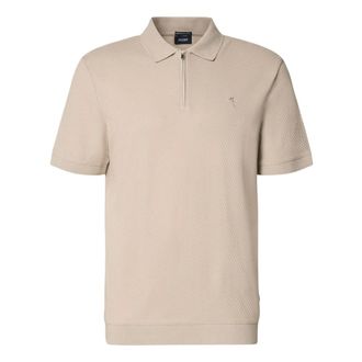 Joop Homme, Tops, Beige, Taille: M Polo avec fermeture &eacute;clair textur&eacute;e