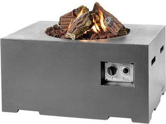 Happy Cocooning Mania Feuertisch 12 kW rechteckig klein 80x60x40 cm Beton-Optik grau - Happy Cocooning