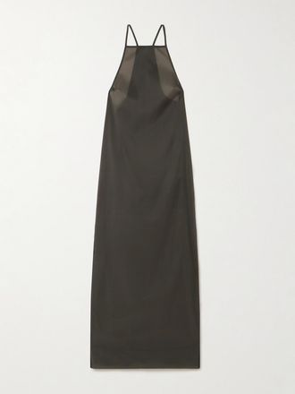 St.Agni Maxikleid Aus Organza - Braun