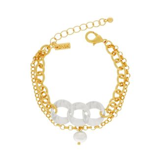 Dansk Copenhagen Audrey Chunky 2-Tone Pearl Armband - - Accessories - Damen - Gelb - ONE SIZE