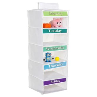 Generic Kleiderorganisator - Organisation und Aufbewahrung von Kleidung mit f&uuml;nf Ebenen - Organizer f&uuml;r Schultage | F&uuml;r Kinderzimmer, Klassenzimmer, Schlafsaa