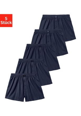 H.I.S Weiter Boxer H.I.S Herren Boxer, Herren, Gr. 10 (4XL), 5 Stk., blau (navy), Jersey, Obermaterial: 95% Baumwolle, 5% Elasthan, unifarben, bequem, Unter