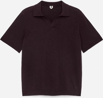 Arket Poloshirt Aus Baumwoll-Leinen -Rot