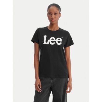 Lee T-Shirt Logo Tee L42UER01 112109467 Schwarz Regular Fit