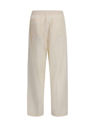 Umit Benan Mens Julian Pants Milk Cotton; Silk Trousers