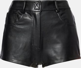 Norma Kamali High-Rise Shorts aus Lederimitat