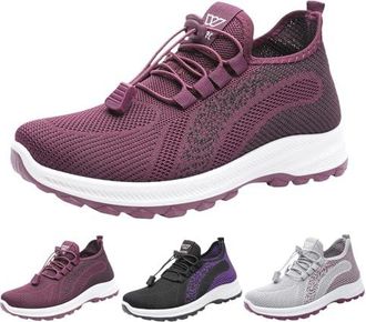 Generic Chaussures de marche &agrave; enfiler pour femme en maille respirante et l&eacute;g&egrave;re - Baskets orthop&eacute;diques d&eacute;contract&eacute;es pour femme - Coupe large - Antid&eacute;rapant