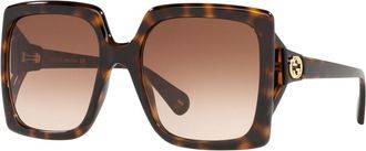 Gucci Damen Gg0876s Sonnenbrille, Havana-Havana-Braun, 58