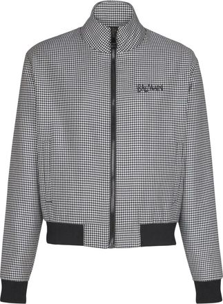 Balmain Jacke mit Hahnentrittmuster und Rei&szlig;verschluss - Wei&szlig;