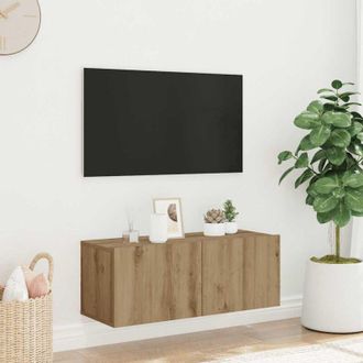 vidaXL Vidaxl - Meuble tv mural ch&ecirc;ne artisanal 80x30x30 cm bois ding&eacute;nierie