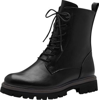 Marco Tozzi Marco Tozzi Damen Stiefeletten zum Schnüren mit Reißverschluss Vegan, Schwarz (Black), 40