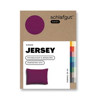 Schlafgut Schlafgut Easy Jersey Kissenbezug 70x90 cm Purple Deep mit 100% Baumwolle, superweicher & atmungsaktiver Kopfkissenbezug