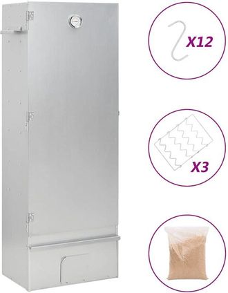 vidaXL Vidaxl - R&auml;ucherofen mit Holzsp&auml;nen 44,5x29x110 cm Verzinkter Stahl