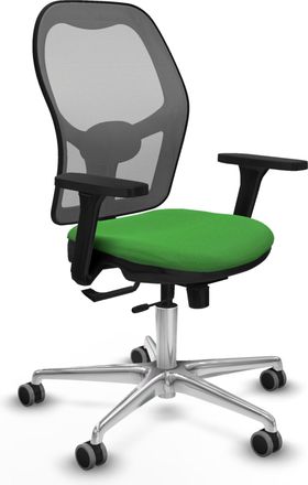 Piqueras y Crespo Schreibtischstuhl mit 3D-Armen, h&ouml;henverstellbare Lendenwirbelst&uuml;tze, ausgestattet mit Syncro/Traslack und Schaumstoff, Grau/Gr&uuml;n