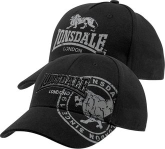 Lonsdale Unisex Leiston Double Pack Cap, Schwarz, Einheitsgröße EU