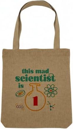 Fabulous Sac Shopping Tote Bag Aspect Lin - This Mad Scientist is 1 Anniversaire Celebration Cadeau Anglais Science Theme - Sac de Courses Toile Epaisse 360g B