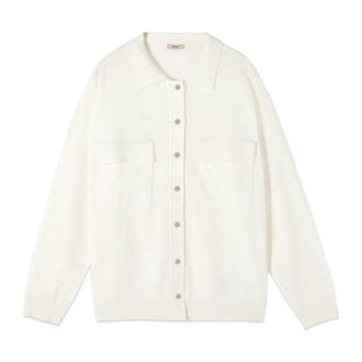 Oltre Strickhemd mit Mikro-Pailletten - - Knitwear - Damen - Wei&szlig; - XS