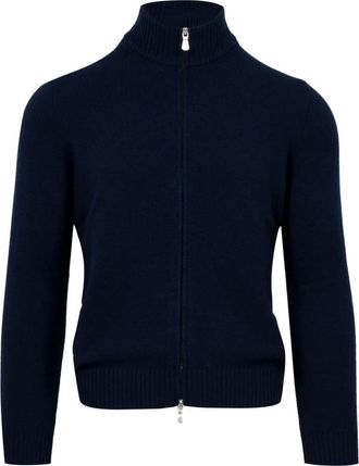 Gran Sasso Homme, Pulls, Bleu, Taille: XL Cardigan zipp&eacute; c&ocirc;tel&eacute;