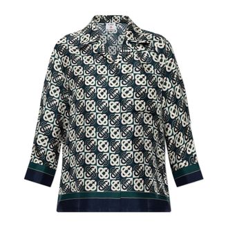 Casablanca Seidenhemd mit Monogramm - - Blouses & Shirts - Damen - Blau - M