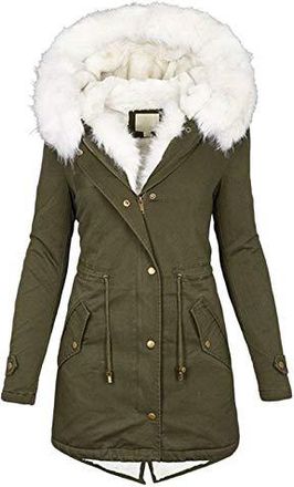 Onsoyours Veste Chaude dhiver pour Femmes Manteau &agrave; Capuche Hiver &eacute;Paissir Parka Polaire Chaude en Peluche Blousons avec Fermeture &agrave; Glissi&egrave;re et Bouton Doudoun