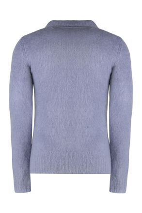 Gucci Mens Cardigan Brushed Mohair Wool Lilac Cardigans Sweater
