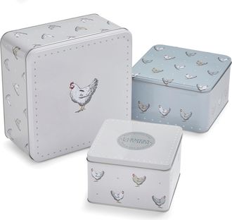 Cooksmart Set 3 Rechteckige Kuchen, Dose, Multi, groß: 23 x 23 x 30 cm, mittel: 18,7 x 18,7 x 10,5 cm, klein: 15 x 15 x 9,5 cm