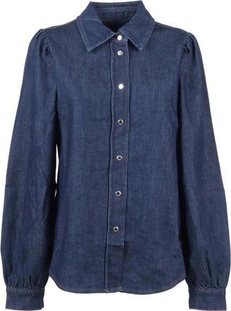 7 For All Mankind Femme, Blouses et Chemises, Bleu, Taille: 40 FR Camicia Halona
