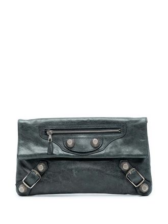 Balenciaga pochette Motocross Giant 12 Envelope en peau dagneau (2005-2024) - Vert