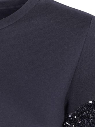 Emporio Armani Sequin-Trimmed Sweater - Black