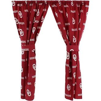 College Covers Oklahoma Sooners Vorhang mit Raffhaltern, 106,7 x 160 cm, 2 Stück