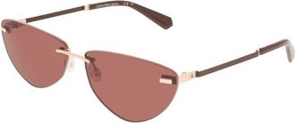 Calvin Klein CA-38318 Metal Frame Pink Lens Sunglasses - Pink