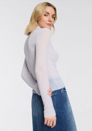 HUGO BOSS Polokragenpullover Fuganel Premium Damenmode mit Knopfleiste, Rippstruktur