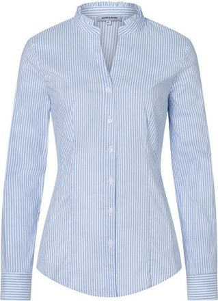 More & More Langarmbluse klassische Stretchbluse, gestreift
