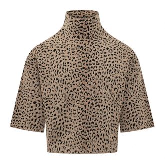 Givenchy High Neck SS Top - - Knitwear - Damen - Beige - M