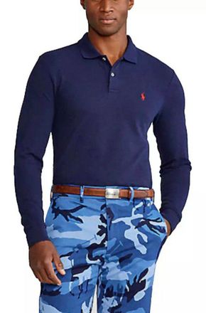 Polo Ralph Lauren Langarm-Poloshirt Herren Hemd Luxury Pima Cotton Slim Fit Hochwertige Pima-Baumwolle,mit echten Perlmuttkn&ouml;pfen