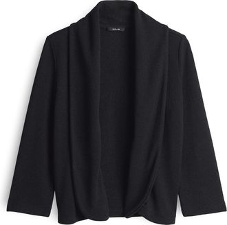 OPUS Damen Langarmshirt | Shirtjacke Sandrine Breeze Regular in Feinstrick Optik Black, 40