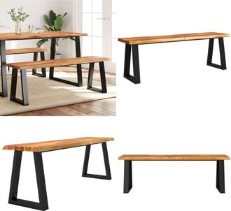 vidaXL Vidaxl - Bank Baumkante 140 cm Massivholz Akazie - Esszimmerbank - Holzbank - Flurbank - Akasienholzbänkchen - Wohnzimmersitzgelegenheit - Home &
