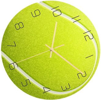 NUOBESTY Tennisball Design Wanduhr Ger&auml;uschlos Acryl Gro&szlig;e Ziffern Wohnzimmer Schlafzimmer B&uuml;ro Dekoration